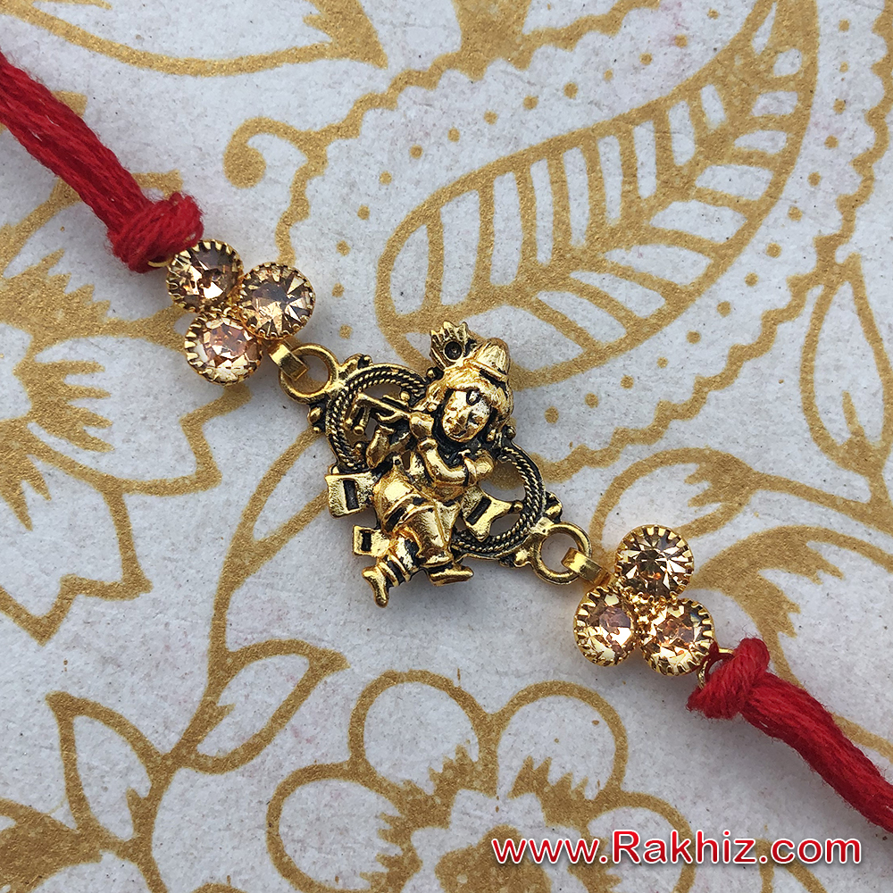 Glowing Golden Bal Krishna Rakhi for Brother | Buy Online Auspicious Rakhi