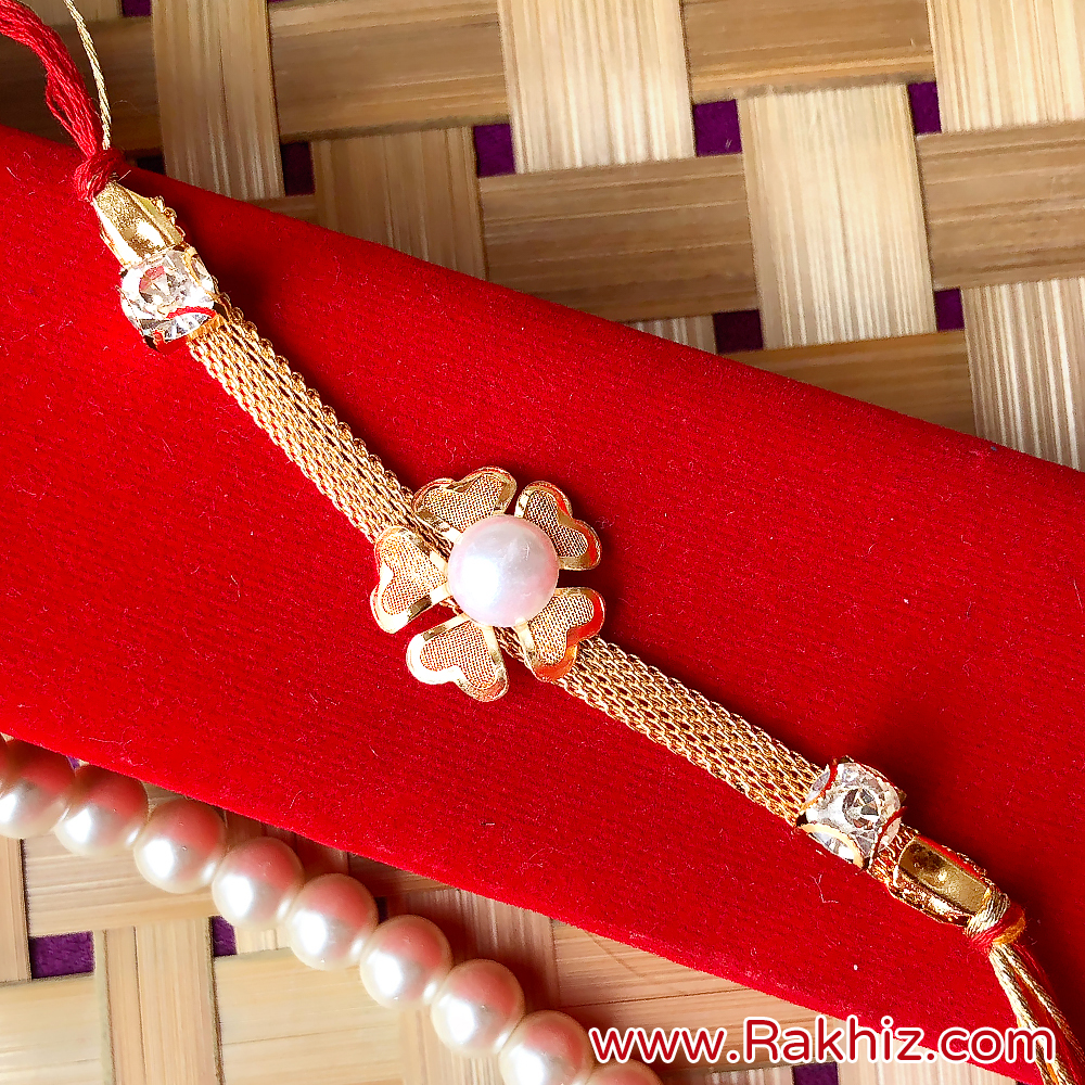 Gorgeous Pearl Crafted Rakhi | Buy Online Fancy Rakhi