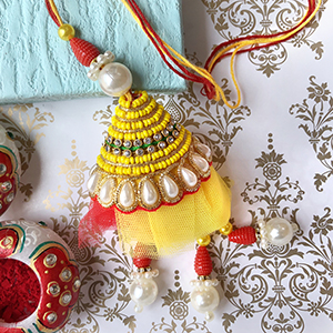 Marvellous Neon Beaded Lumba Rakhi | Buy Online Lumba or Bhabhi Rakhi